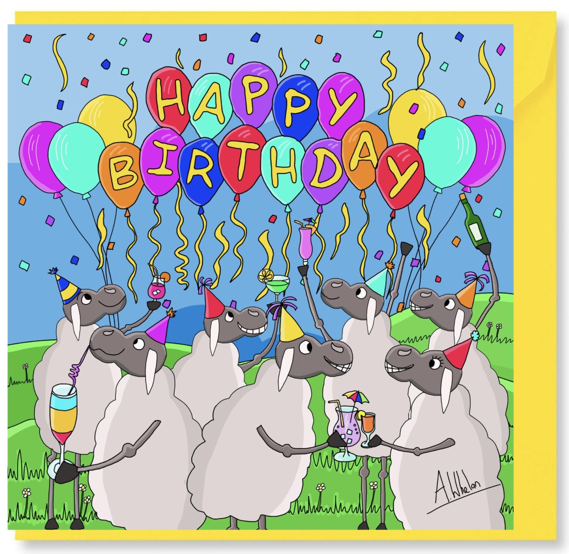 Happy Birthday Sheep Party Greetings Card - Spring Fair 2021 - The UK's ...