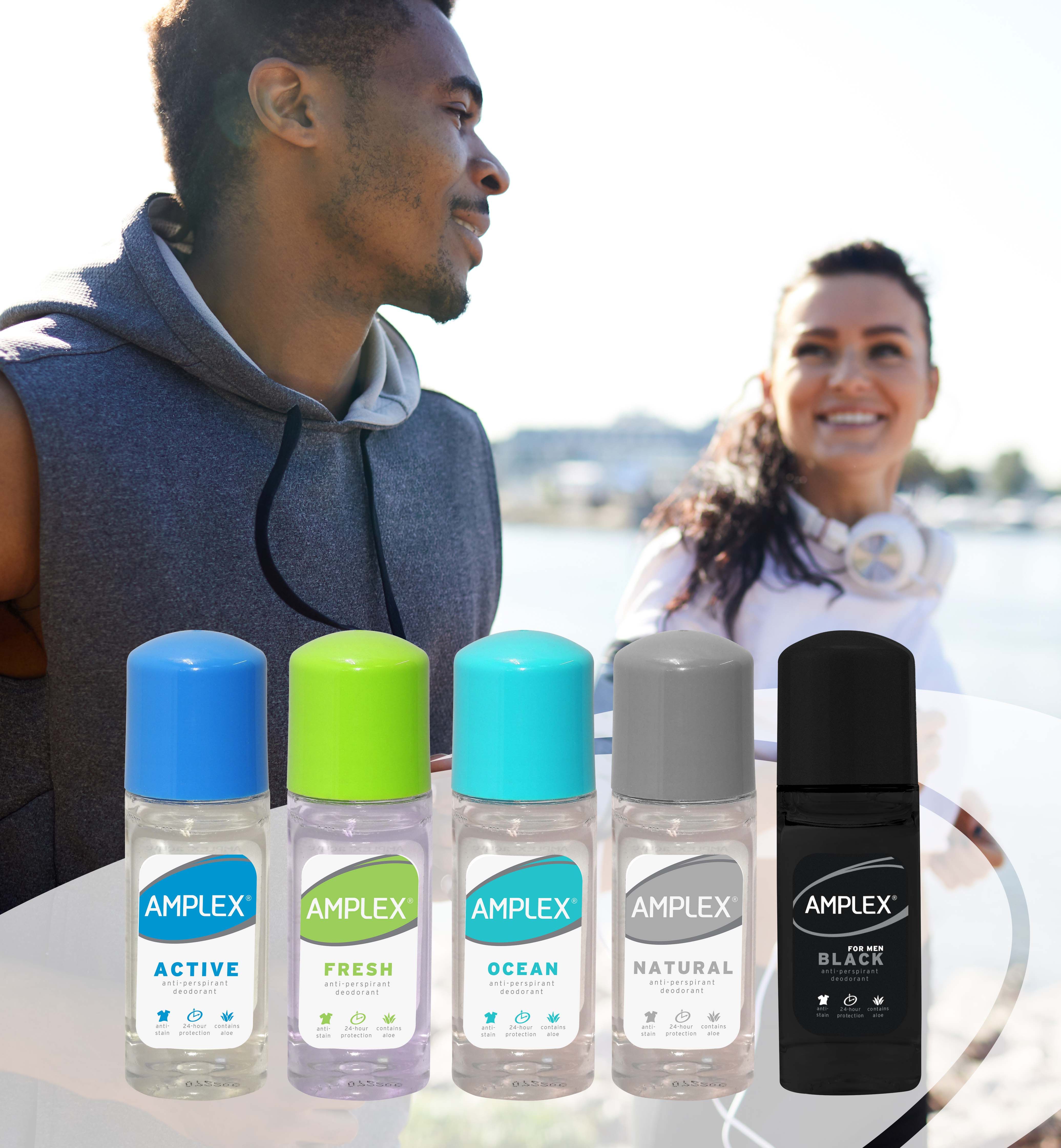 New extended range of Amplex roll on deodorant - Spring Fair 2026