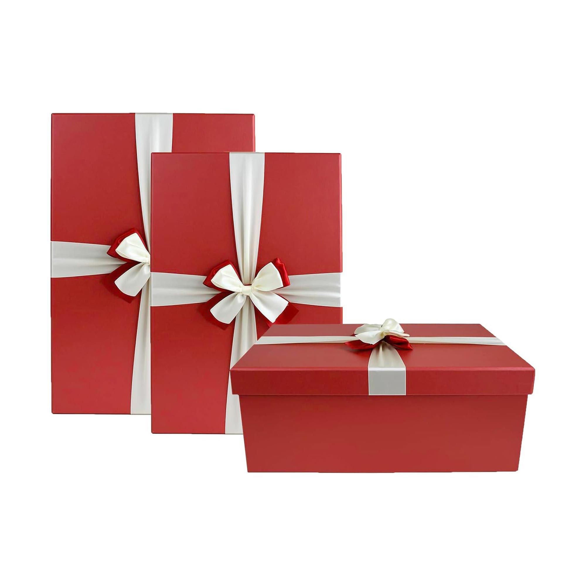 Luxury Oversized Red Gift Boxes - Set of 3 - Autumn Fair 2025