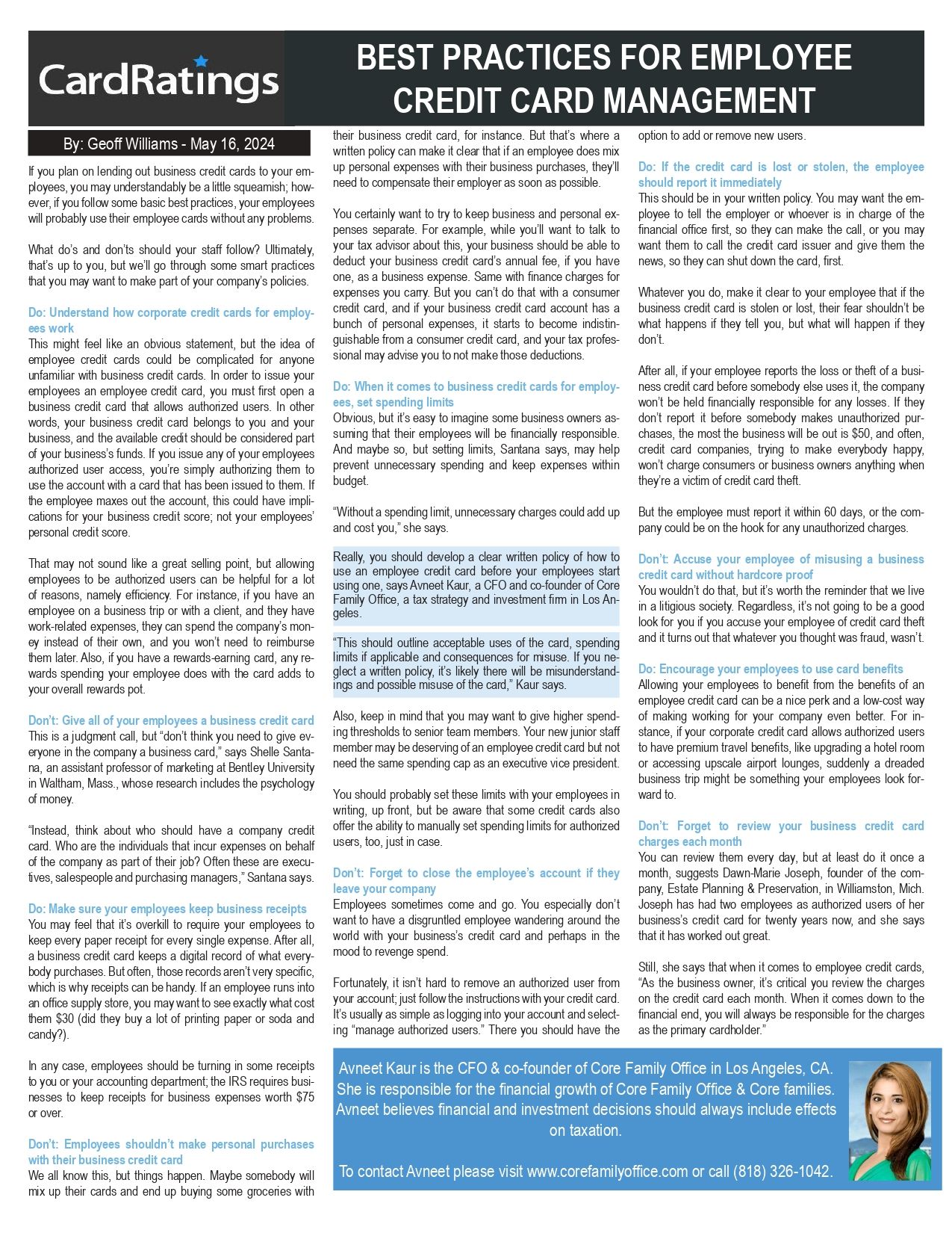 BEST PRACTICES FOR EMPLOYEE CREDIT CARD MANAGEMENT - The Business Show ...