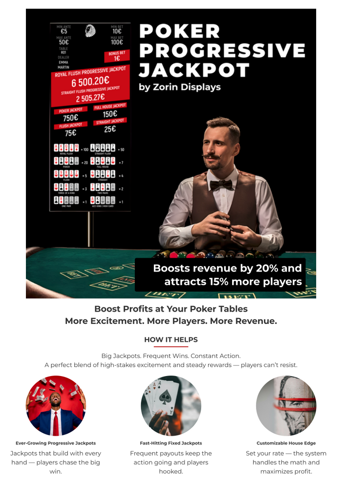 Progressive jackpots for Poker tables - ICE Barcelona 2026