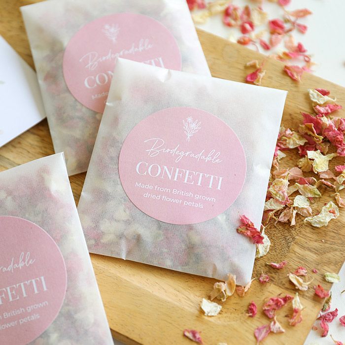 PINK BIODEGRADABLE PETAL CONFETTI SACHET (PACK OF 50) - Retail Revealed
