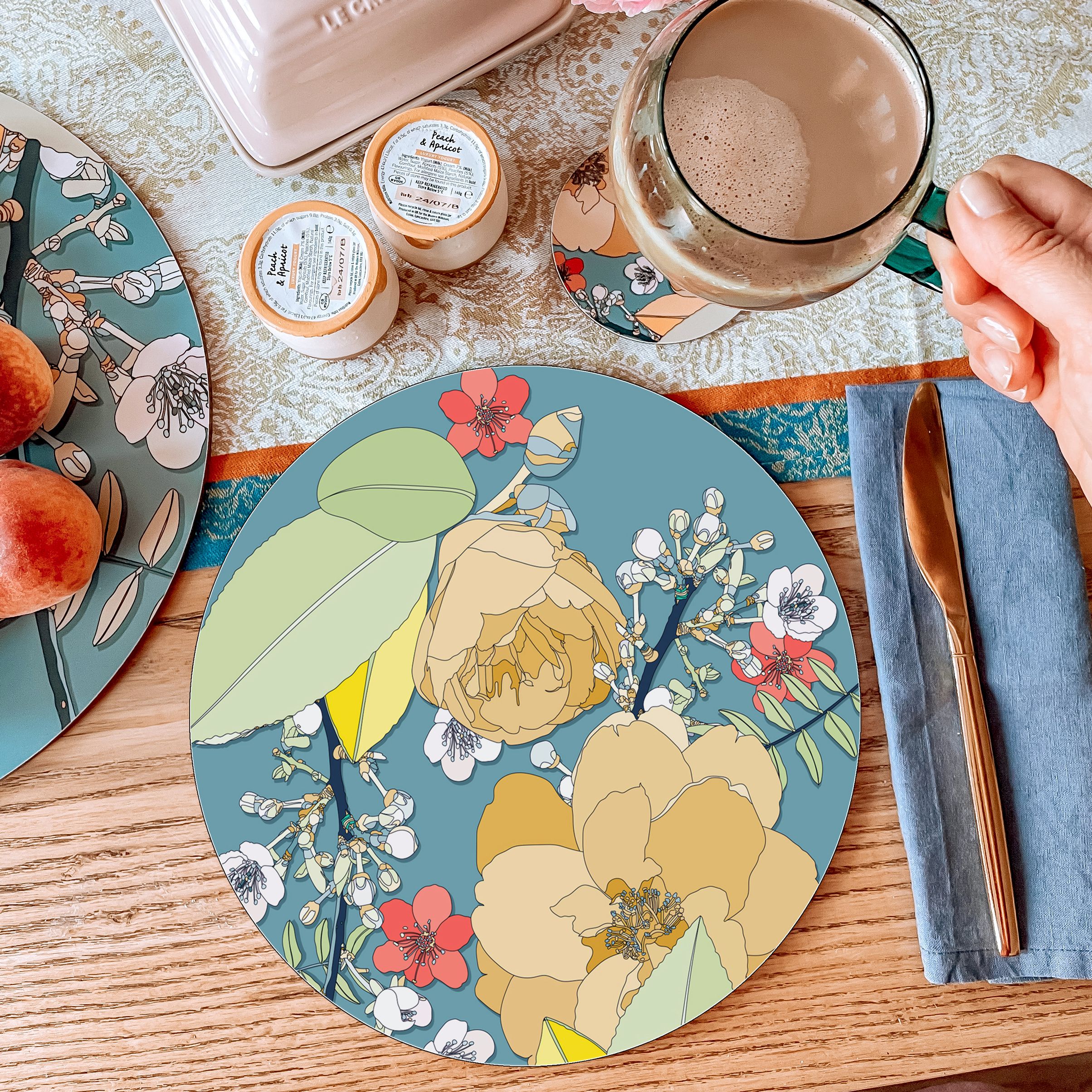 Large Round Melamine Placemat - REVEAL
