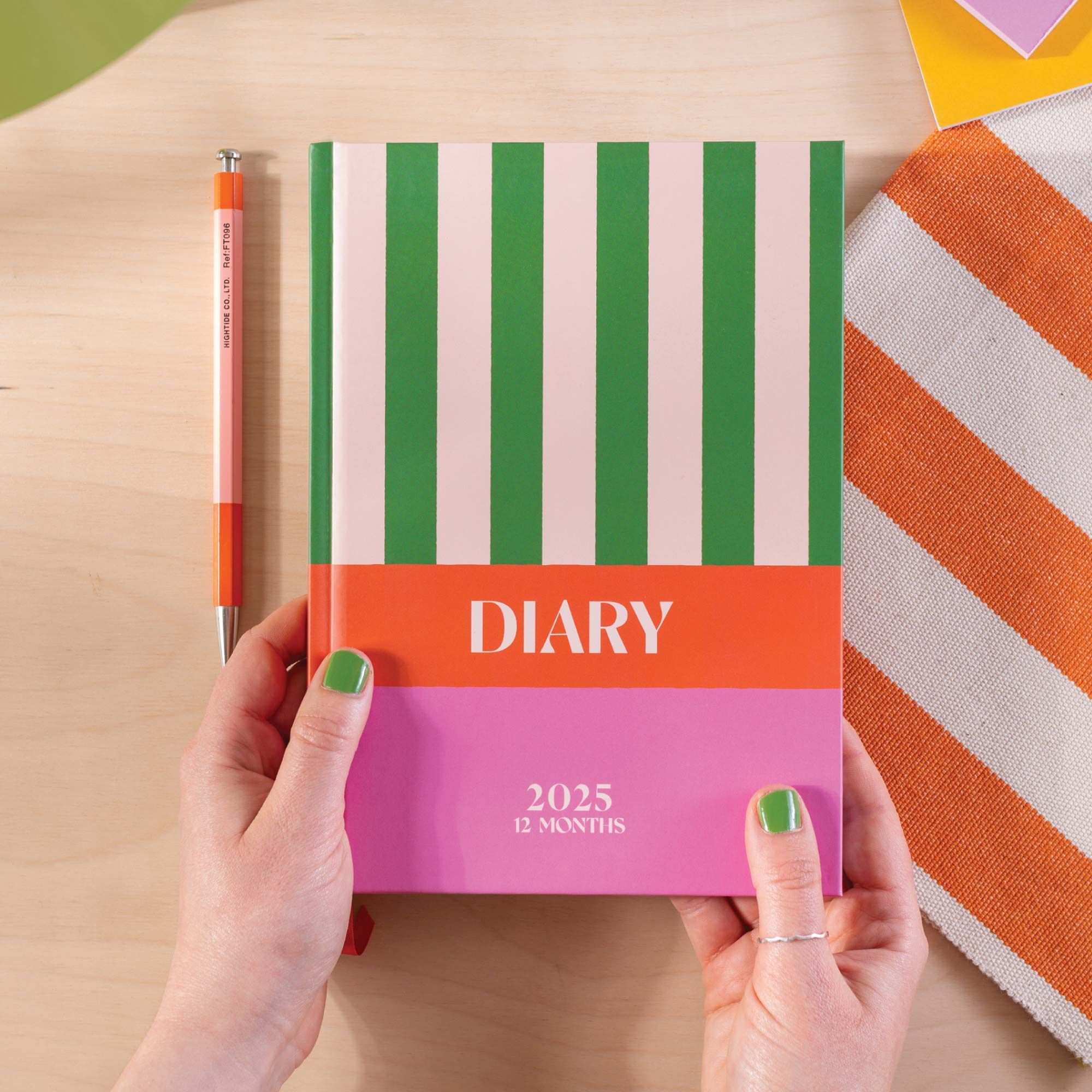 2025 Diary | A5 Hardcover Week to view | Cabana Stripe - Retail Revealed