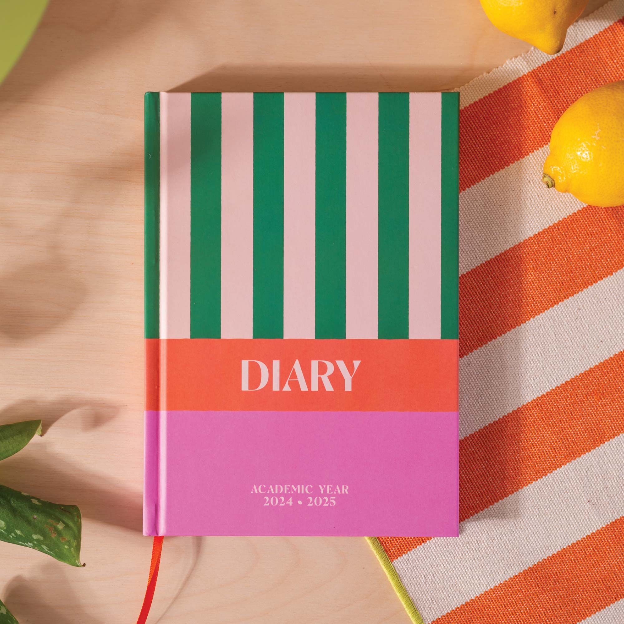 Academic Year Diary 2024-2025 | A5 Hardcover | Cabana Stripe - REVEAL