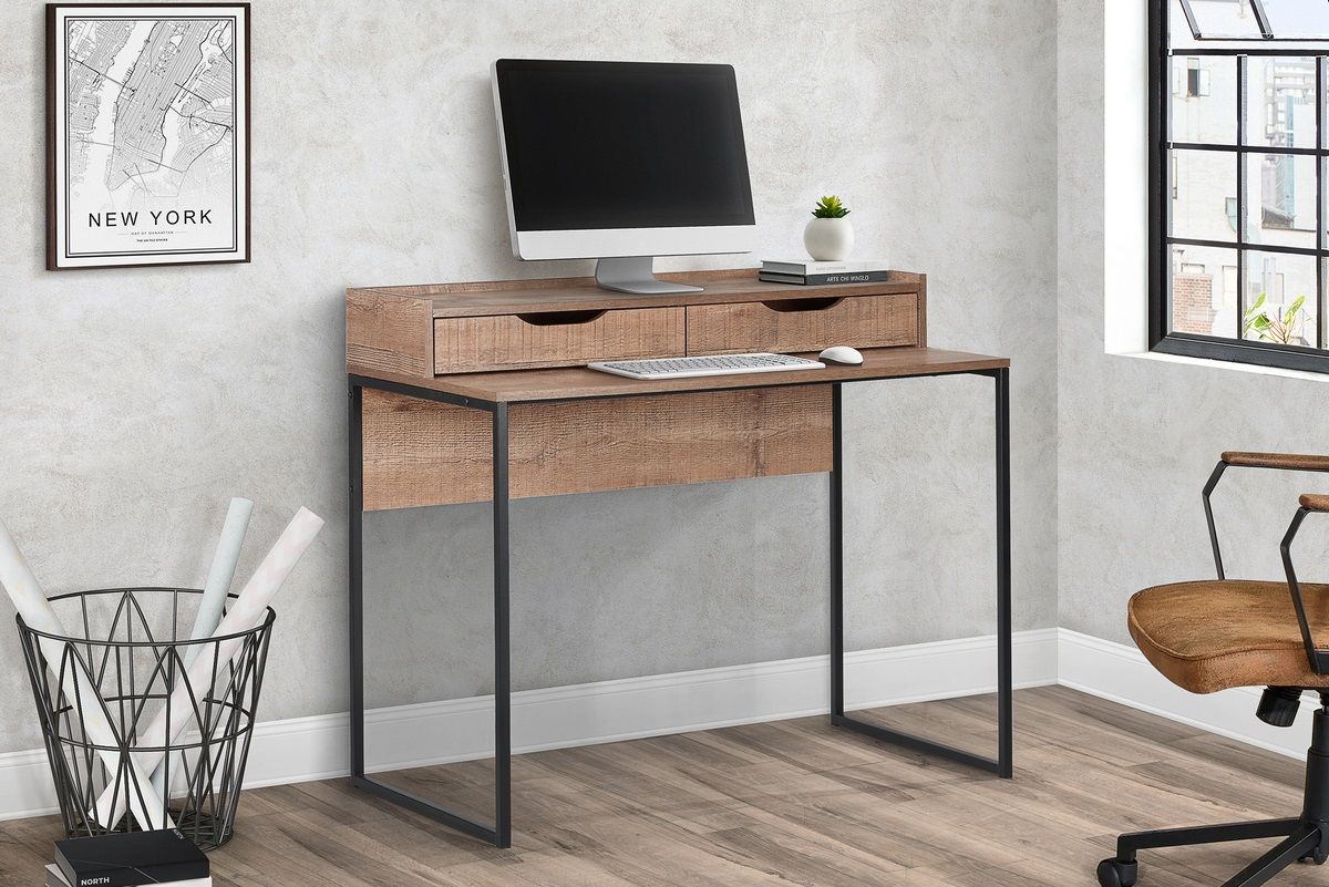 Urban 2 Drawer Office Desk Rustic - REVEAL