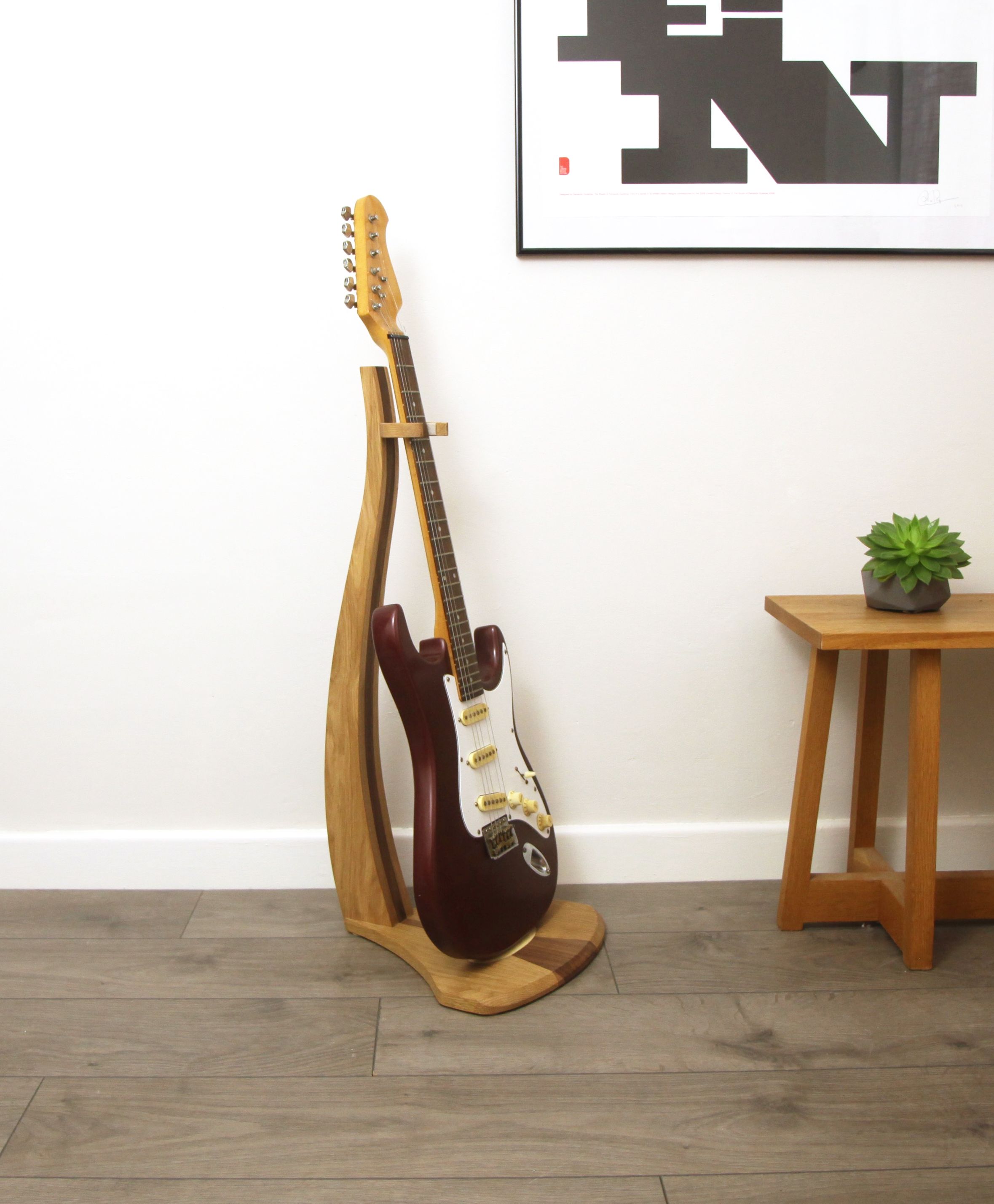 Handmade wooden guitar stand for electric, acoustic or bass - Retail ...