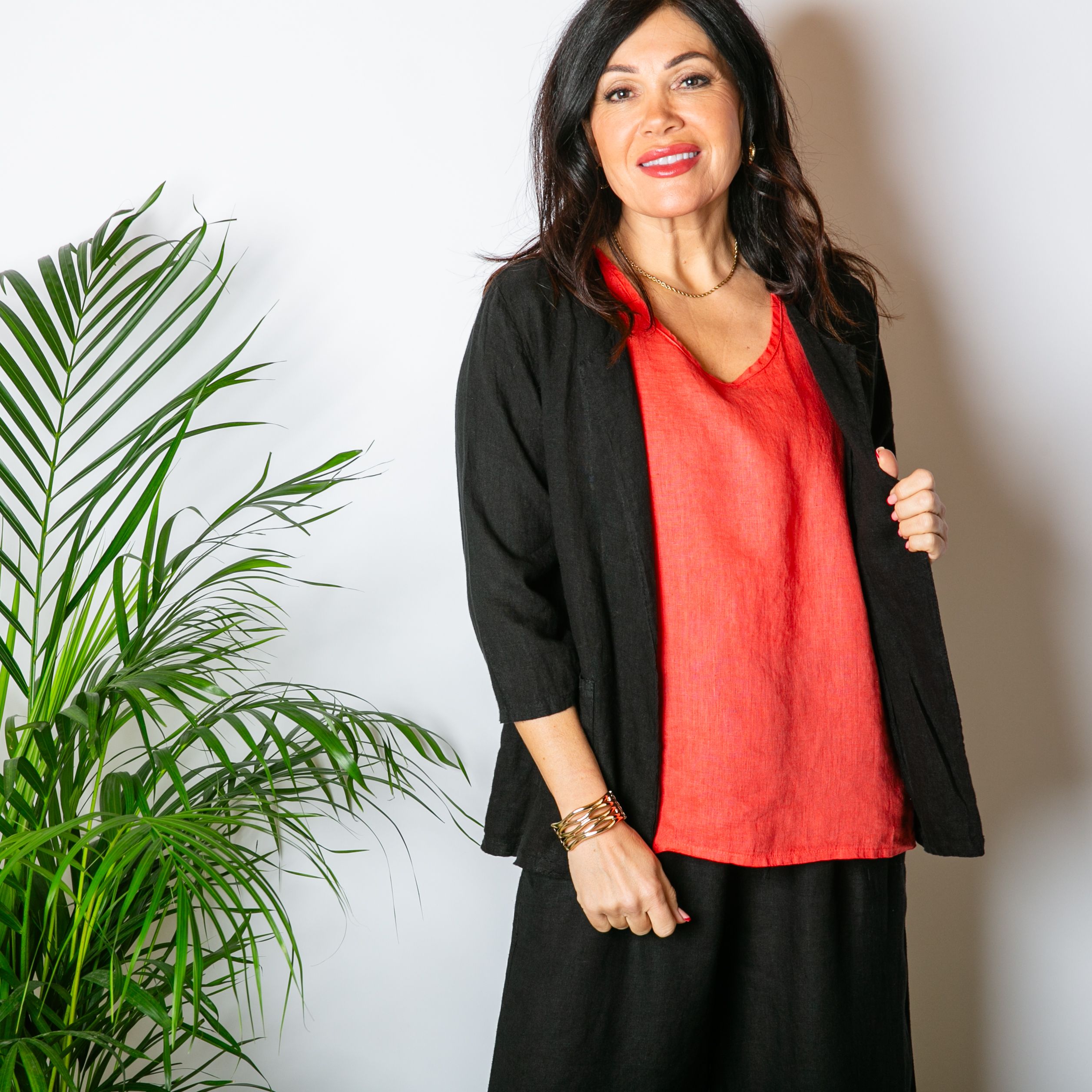 Open Front Linen Jacket - REVEAL