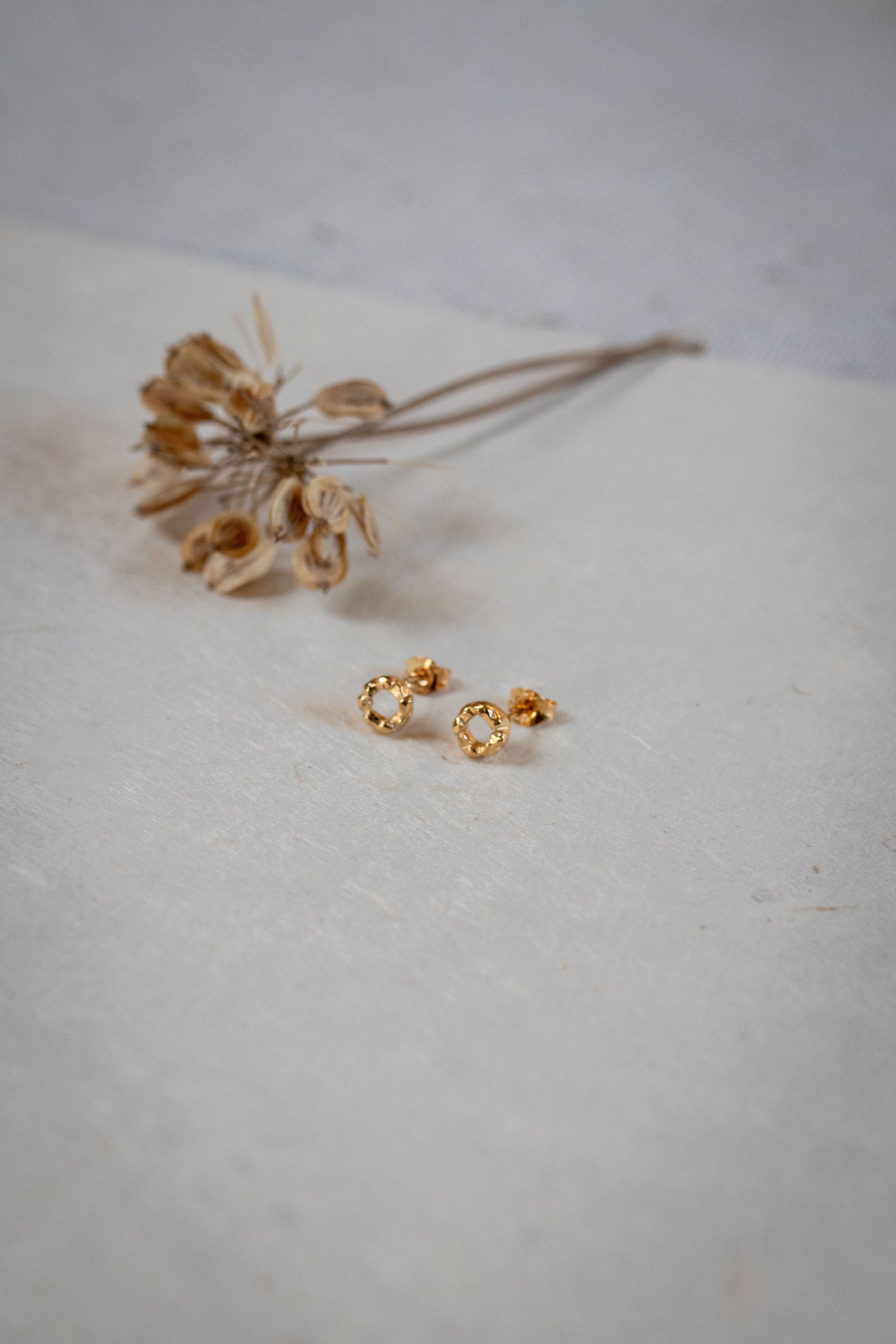 24ct gold plated recycled silver Nerth ~ strength collection studs ...