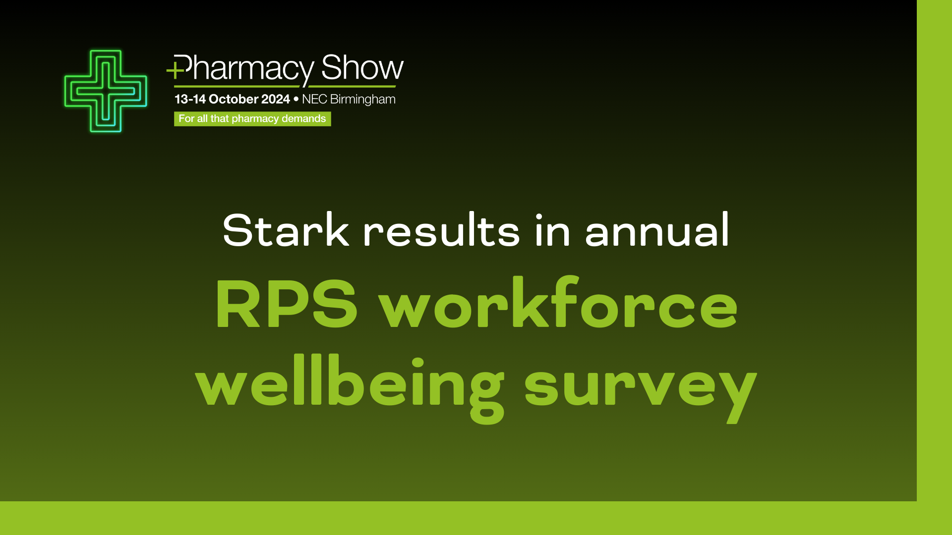 Stark results in annual RPS workforce wellbeing survey - Pharmacy Show 2025