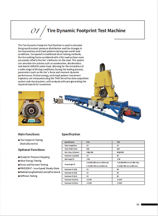 TMSI-Tire Dynamic Footprint Test Machine - Tire Technology Expo 2026
