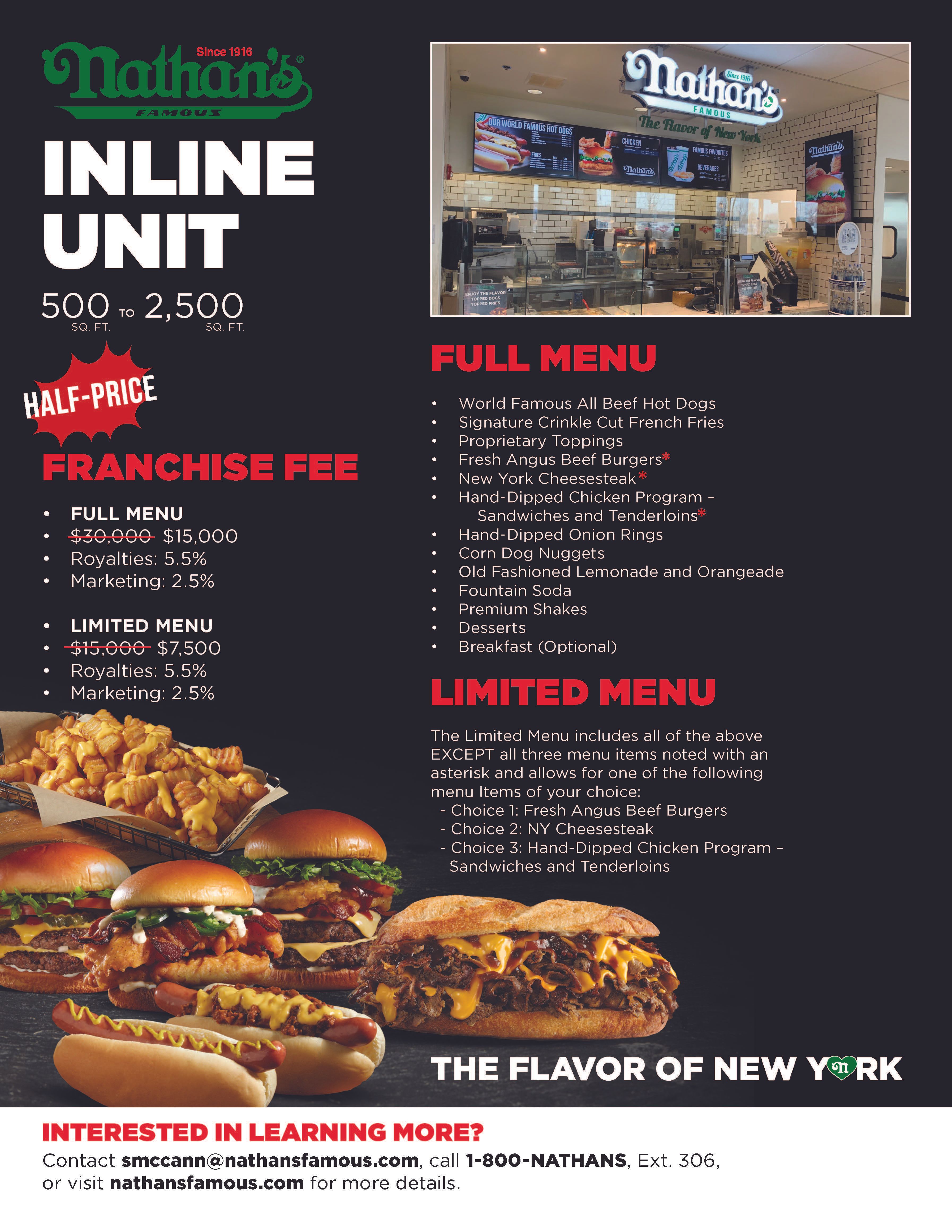 Nathan's Inline Unit - Half Price Franchise Fee - Franchise Expo ...
