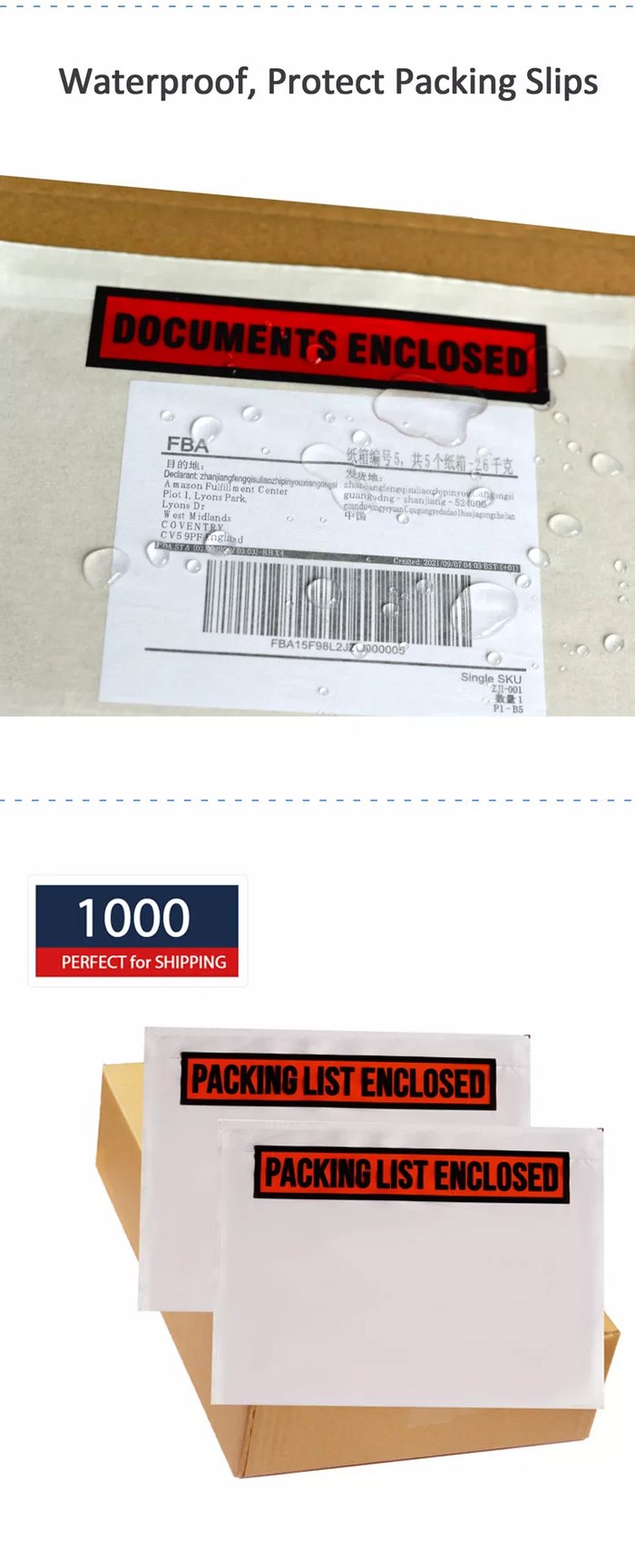 Packing list envelope - APPEX