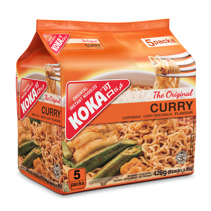 KOKA Instant Noodles - CURRY - 5*85g packets - IFE 2025