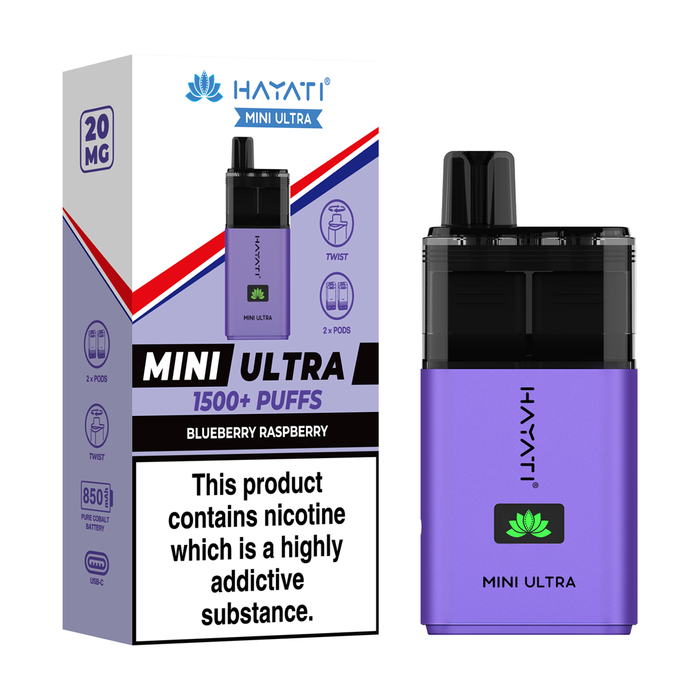 HAYATI MINI ULTRA KIT - BLUEBERRY RASPBERRY - 20MG - The Pub Show 2026