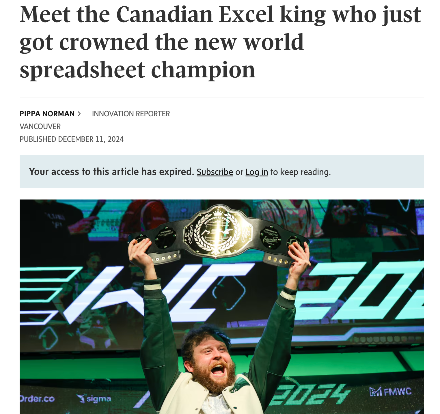 Meet the Canadian Excel king who just got crowned the new world ...