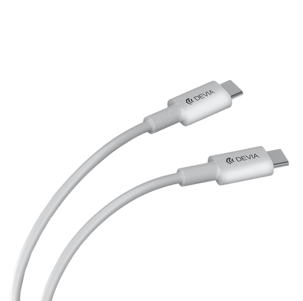 Devia - 1.2m (60W) Power Delivery - USB-C to USB-C Cable - White - The ...