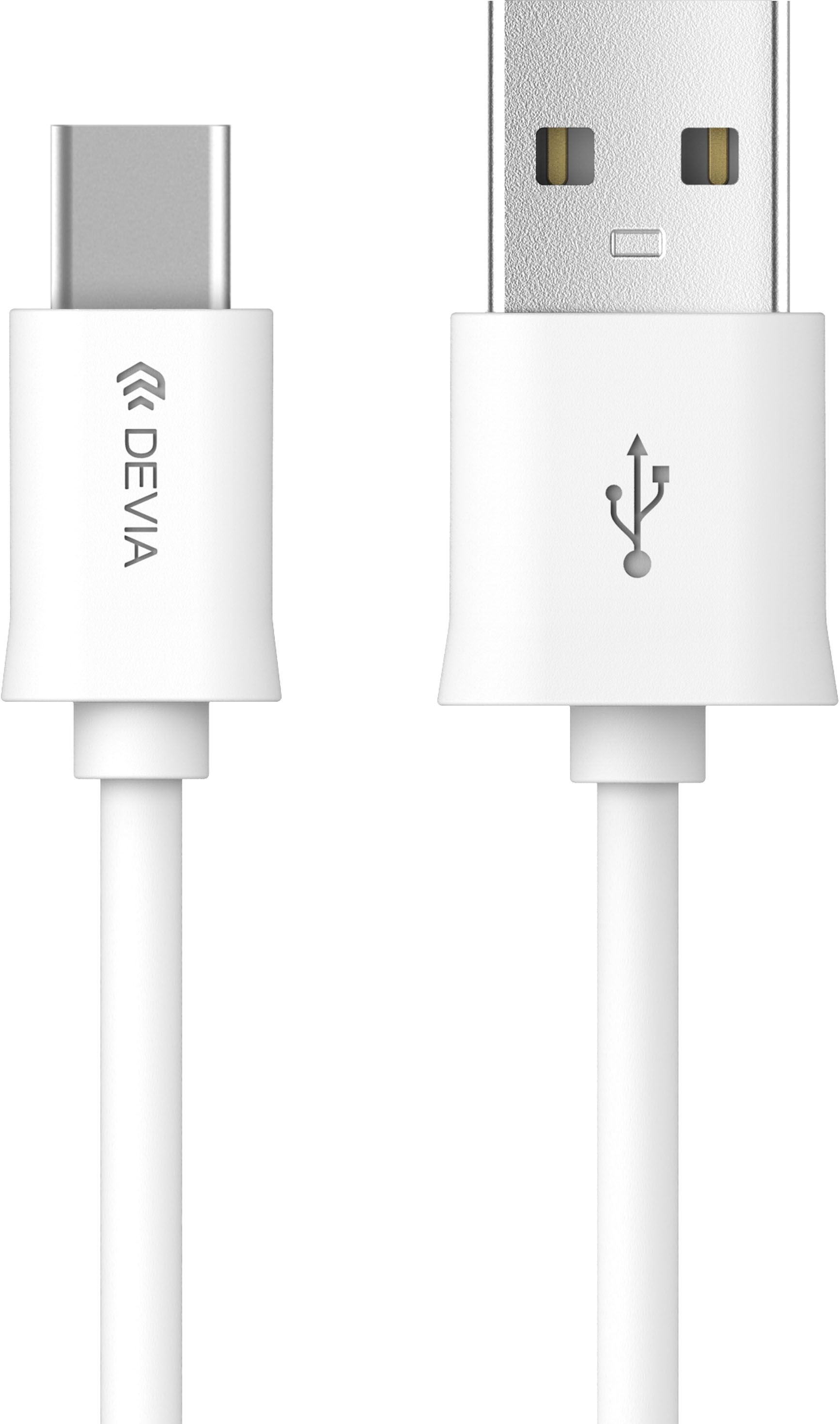 Devia - 1m (2.1A) USB to USB-C Cable - White - The Emergency Services Show