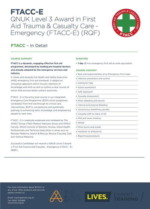 QNUK Level 3 Award in First Aid Trauma & Casualty Care (FTACC-E) ( RQF ...