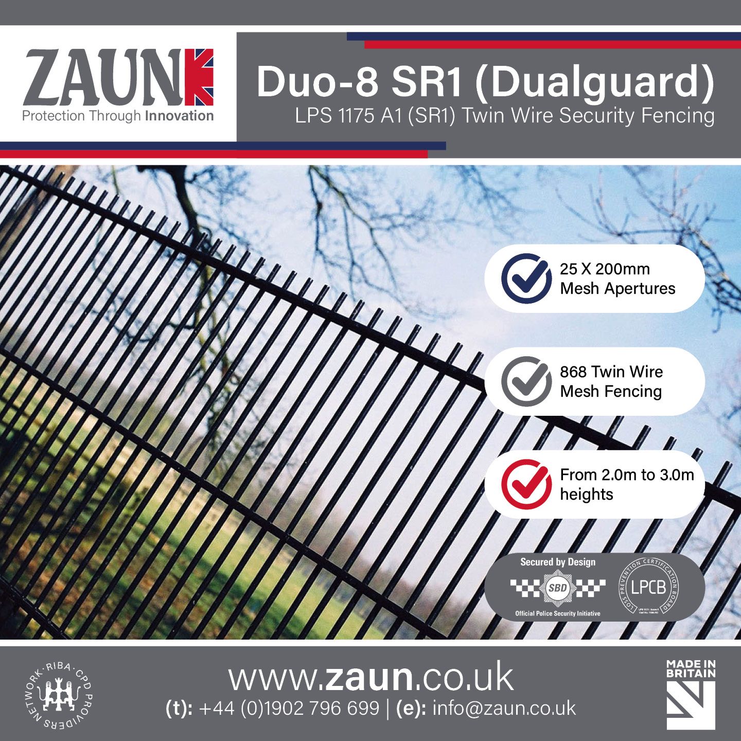 Duo-8 SR1 (Dualguard) - LPS 1175 A1 (SR1) 25 x 200mm Twin Wire Security ...