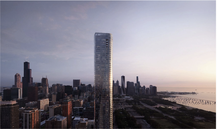 1000M Reaches Main Tower Portion in South Loop - Chicago Build 2024