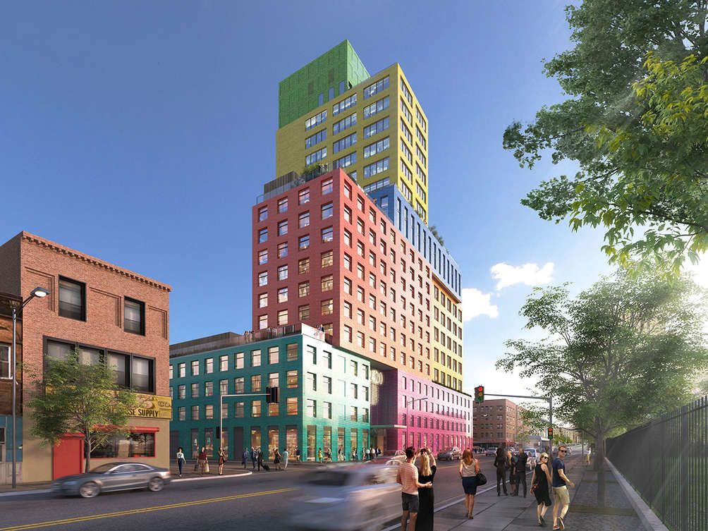 Colorful Commercial Tower Nears Completion - New York Build 2026